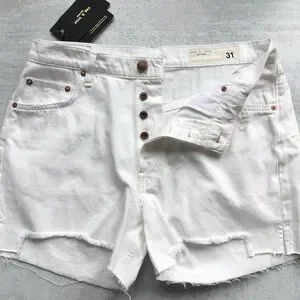rag & bone | Shorts | Rag Bone Optic White Button Fly Denim Shorts 3 ...